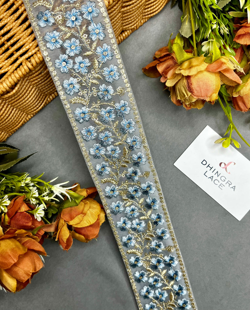 Beautiful Thread Work 2 Inches Broad Lace 060924 – Dhingra Lace